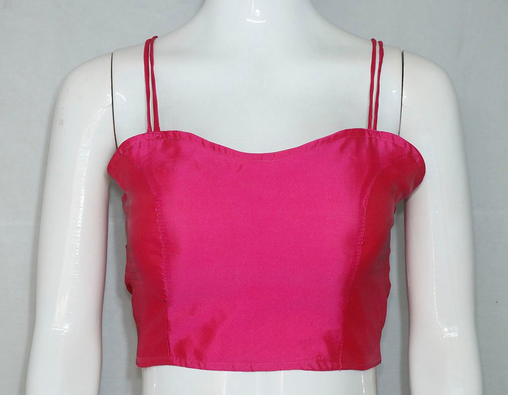 Hot Pink Color Samo Silk Spaghetti Blouse | Ritz Fashion Trendz